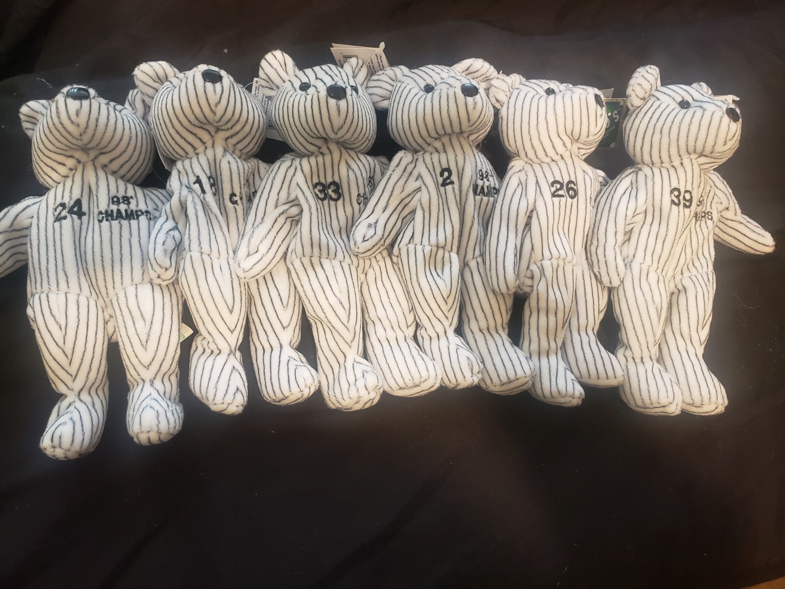 1998 New York Yankees Champs Salvino's Bamm Beanos Bear Plush Toy 6 ct ...