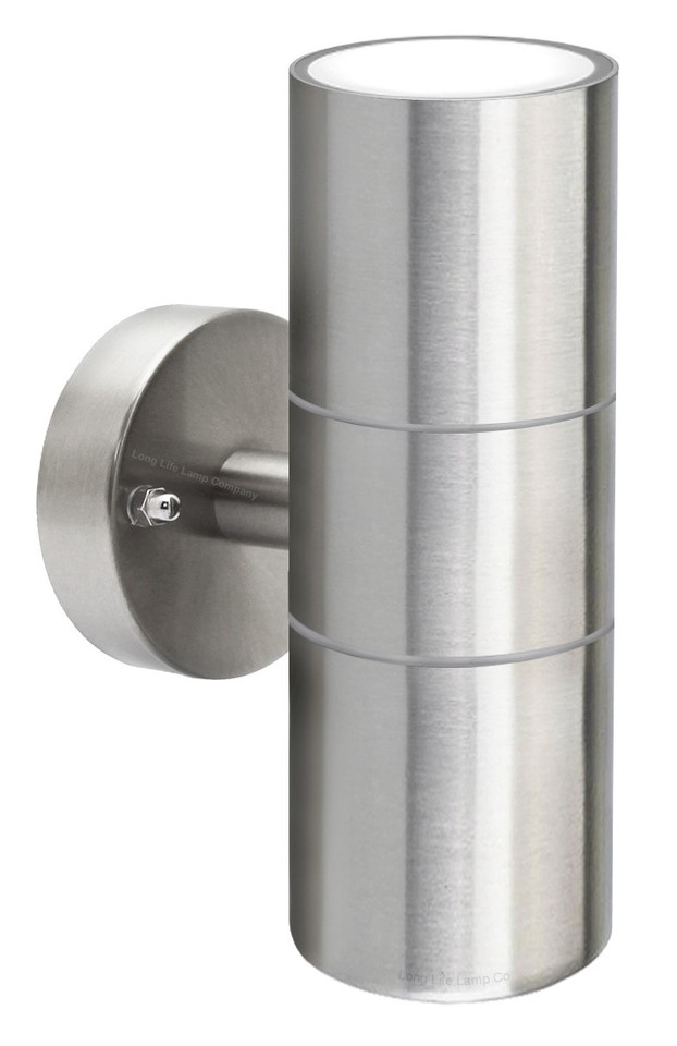 LED Double Outdoor Garden Wall Lights Stainless Steel Up Down Wall ...