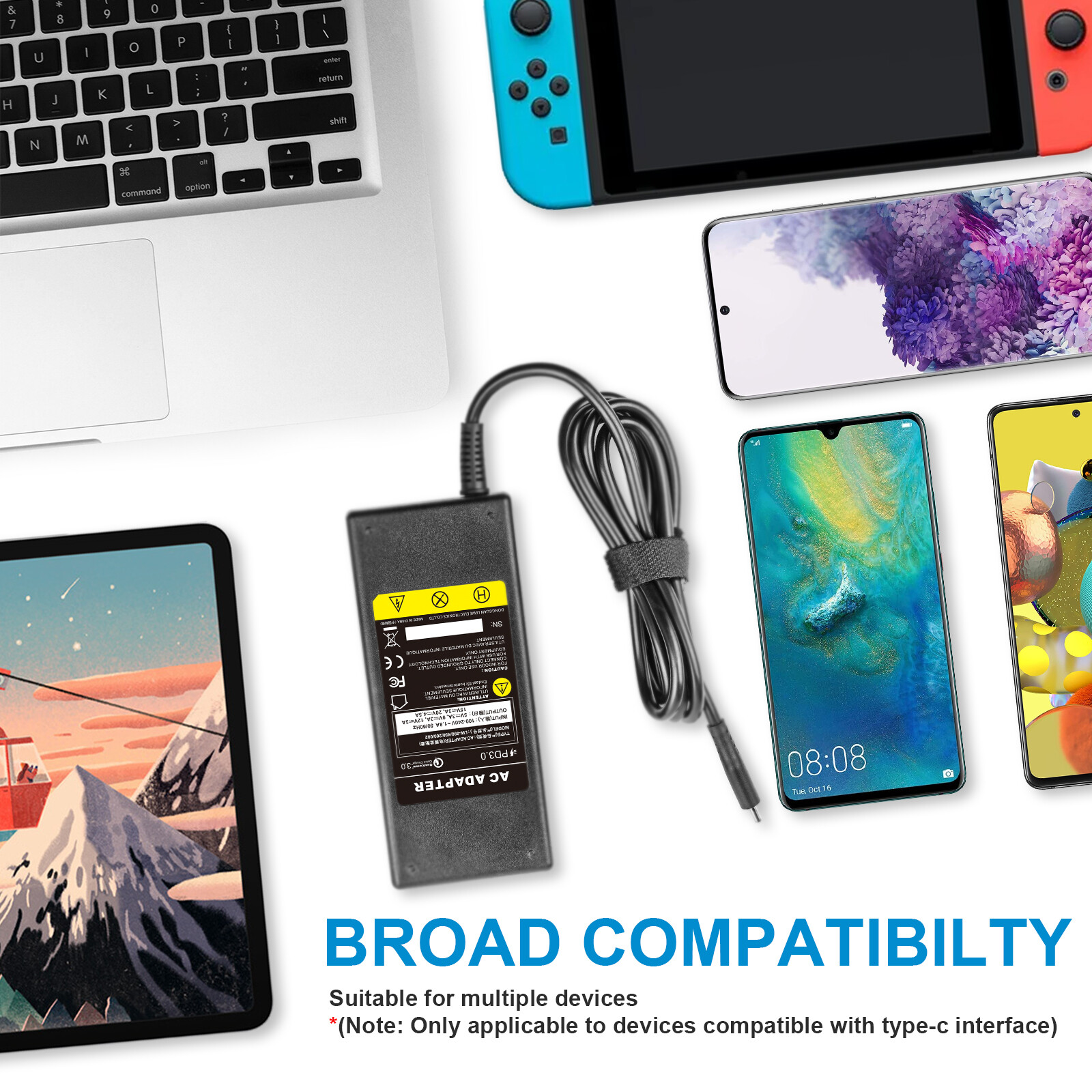 For Dell 90W Thunderbolt3 USB-C Type C AC Power Adapter Charger ...