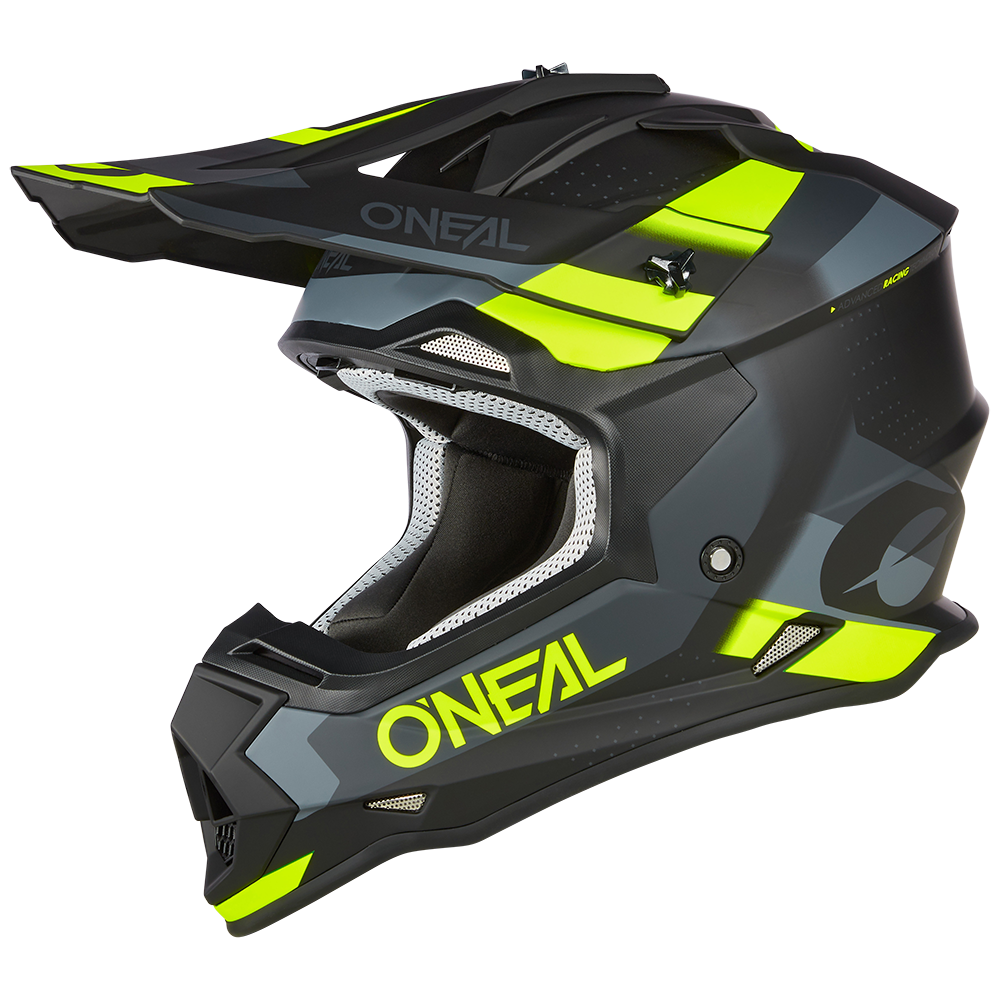 O'Neal Crosshelm 2SRS V.23 Spyde Schwarz Neon ECE 06 MX Helm Motocross ...