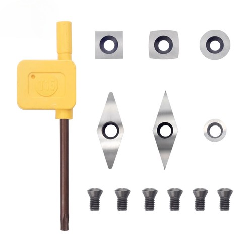 Wood Carbide Cutter Inserts Set Woodturning Tools Finishers Lathe ...