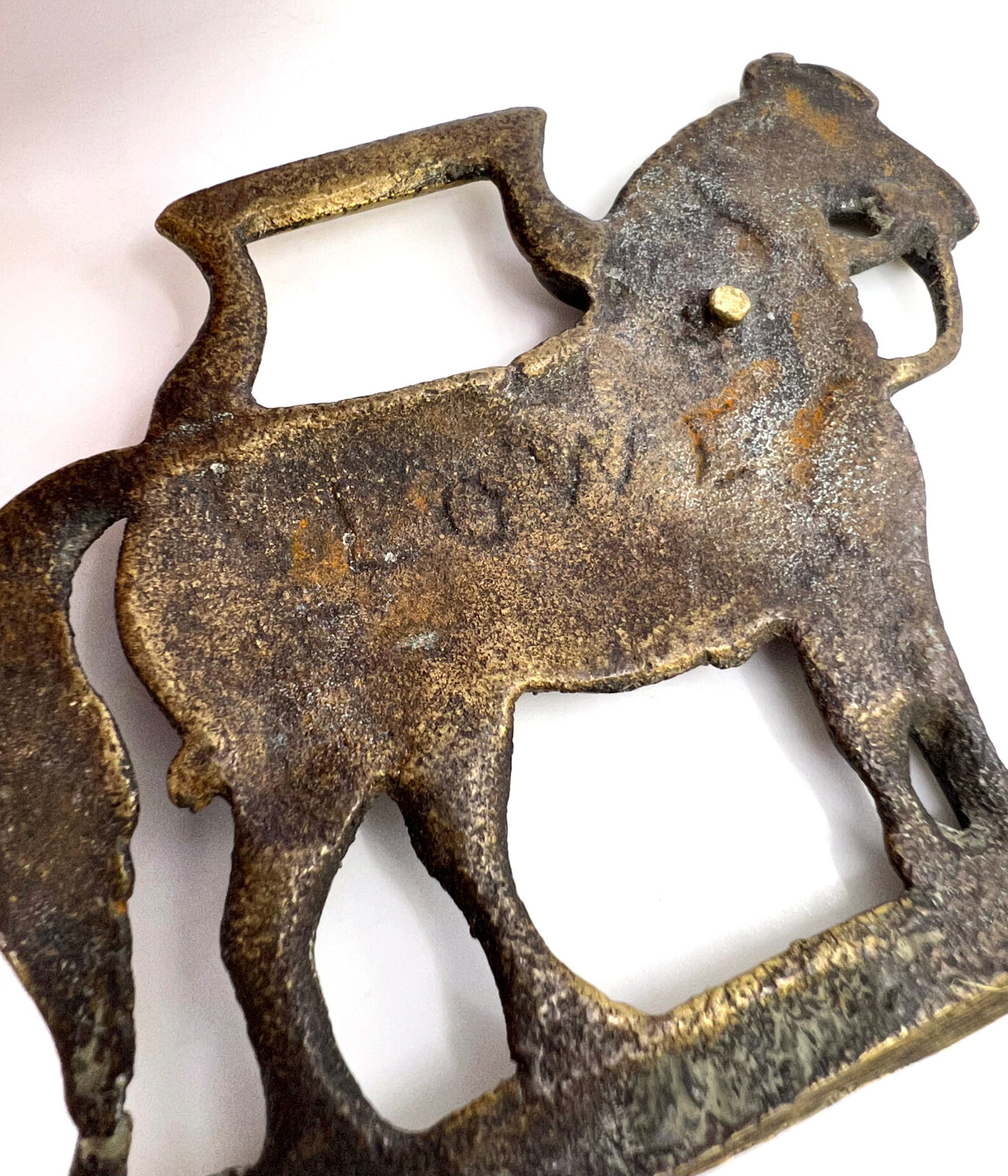 Horse Brass Heavy Shire in Harness signed Lowe Cast Repro Bar Pub Barn ...