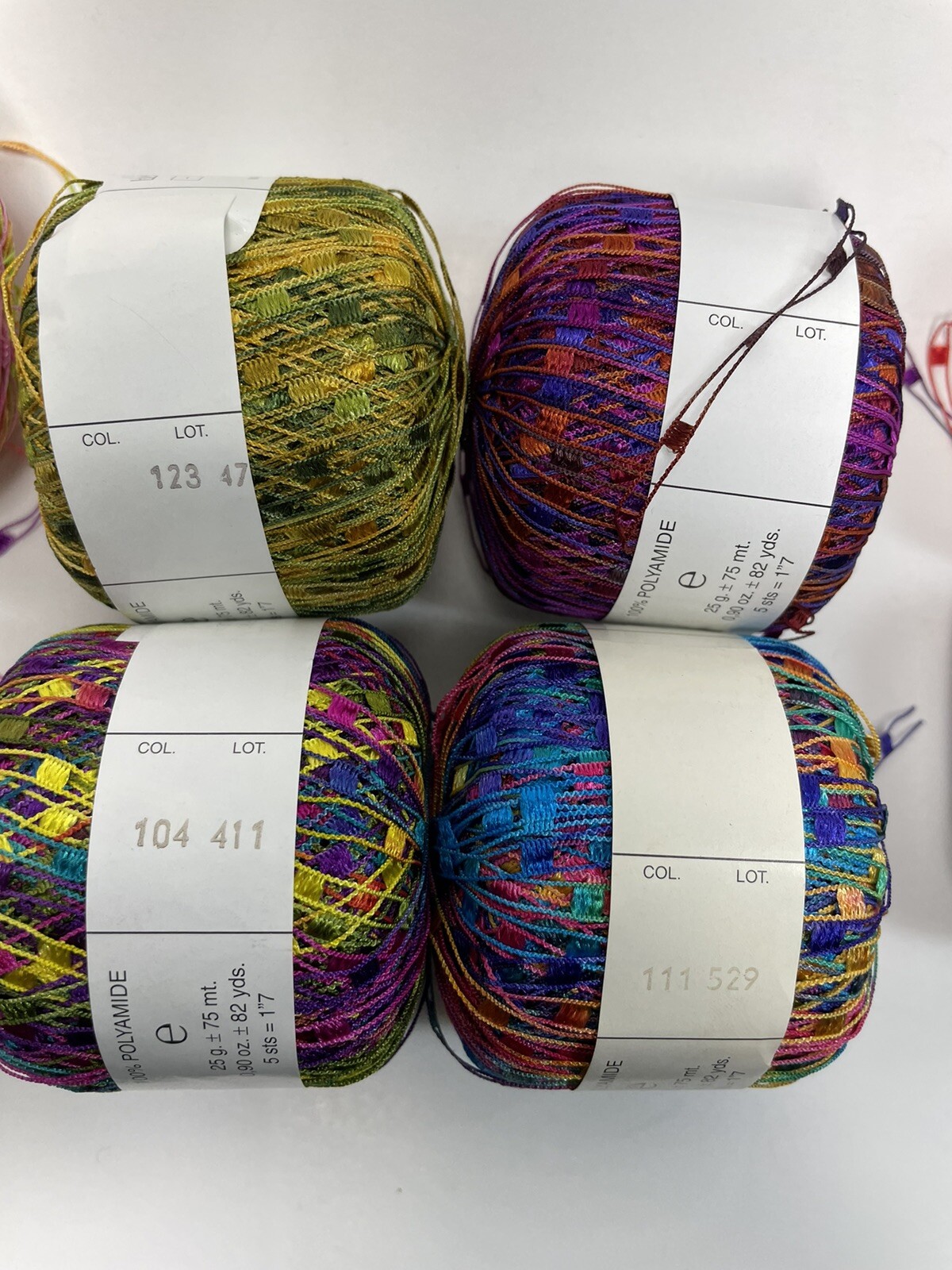 Trendsetters Yarn BINARIO ladder ribbon, big mixed lot of 22 multi ...