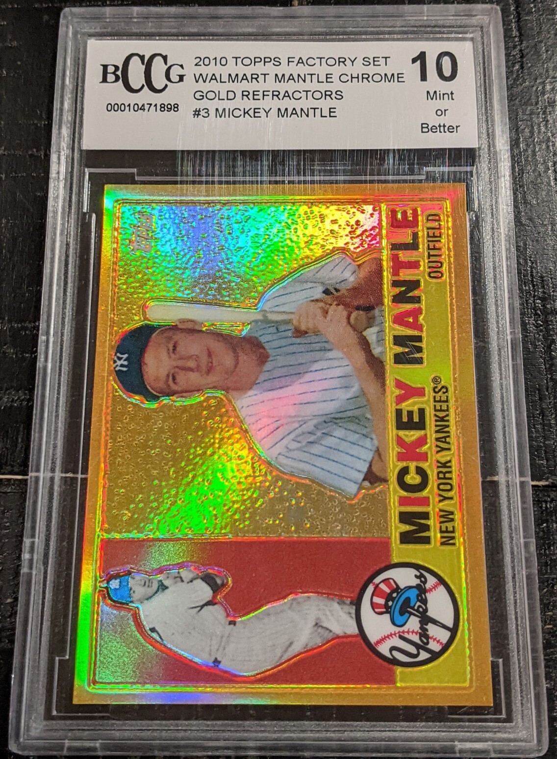 2010 Topps MICKEY MANTLE GOLD REFRACTOR BGS BCCG 10 Chrome Factory Set ...
