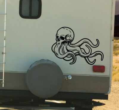 Octopus Car Decal,Skull RV Camper Sticker Window Truck Vinyl Graphics ...