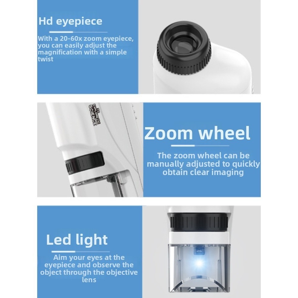 Educational Toy Handheld Microscope Science Experiments Lightweight ...