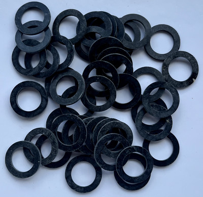 M12- Rubber Washers 19.2mm O/D X 12.7mm I/D X 1.2mm Thk, various ...