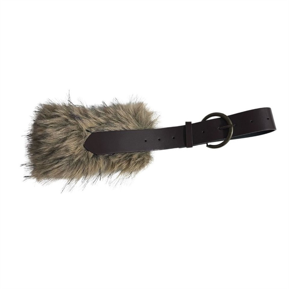 Y2K Faux Fur Belts Punk Waist Belts Plush Furry Splicing Belt Women ...