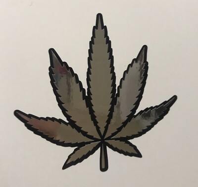 PAIR CHROME 420 marijuana, ganja, pot, weed, herb decals stickers 3.5 ...