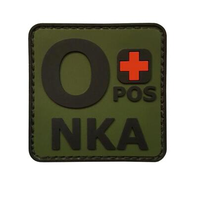 OPOS o+ NKA PVC rubber olive drab green blood type tactical morale hook ...