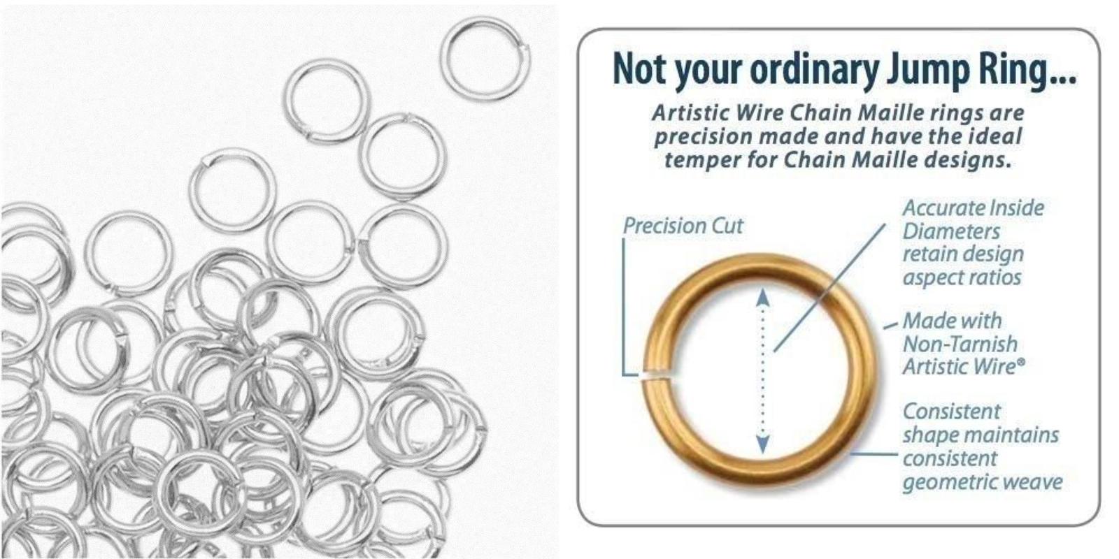 Jump Ring, Chain Maille, 560 ArtisticWire Silver 20 Gauge 1/8"(3.18 mm ...