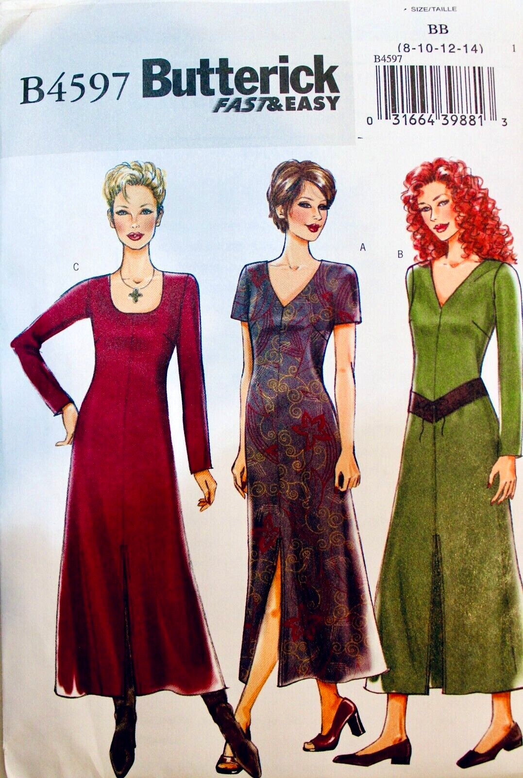 Butterick Pattern B4386 Size 8-14 Six Sew Easy Misses Petite Dresses ...