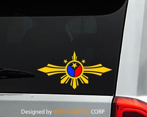 Philippine Vinyl Car Decal Sticker 8" (W) with Unique Filipino Flag ...