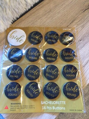 Bride Squad Button Set Of 16- 1 Bride 15 Bride Squad | eBay