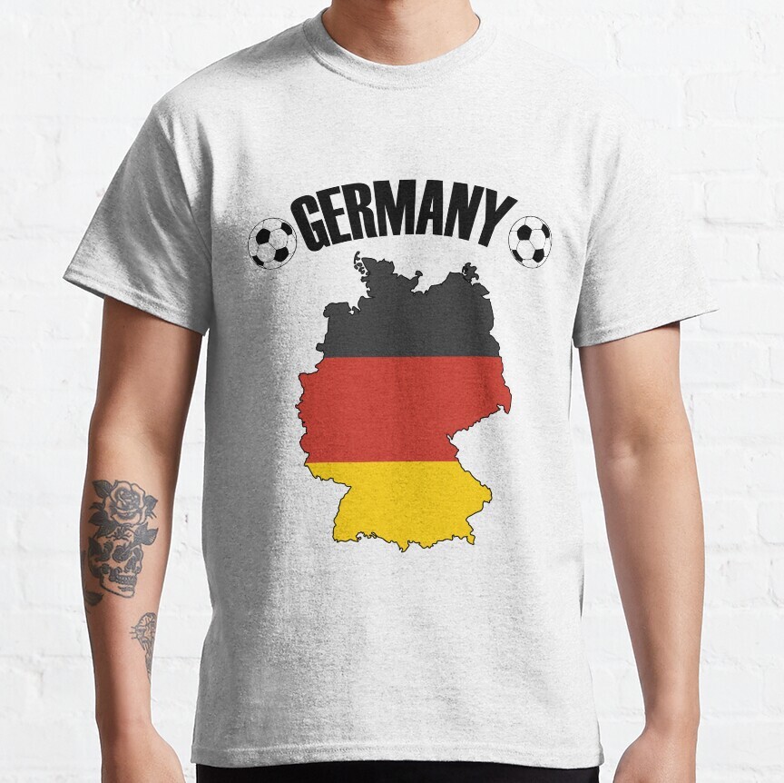 Germany Football Map - German Flag Soccer Balls Classic T-Shirt | eBay