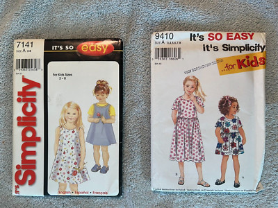 2 Simplicity Patterns ~ 7141 & 9410 ~ Size 3-8 ~ ~ ~ ~ ~ Listing MP 59 ...