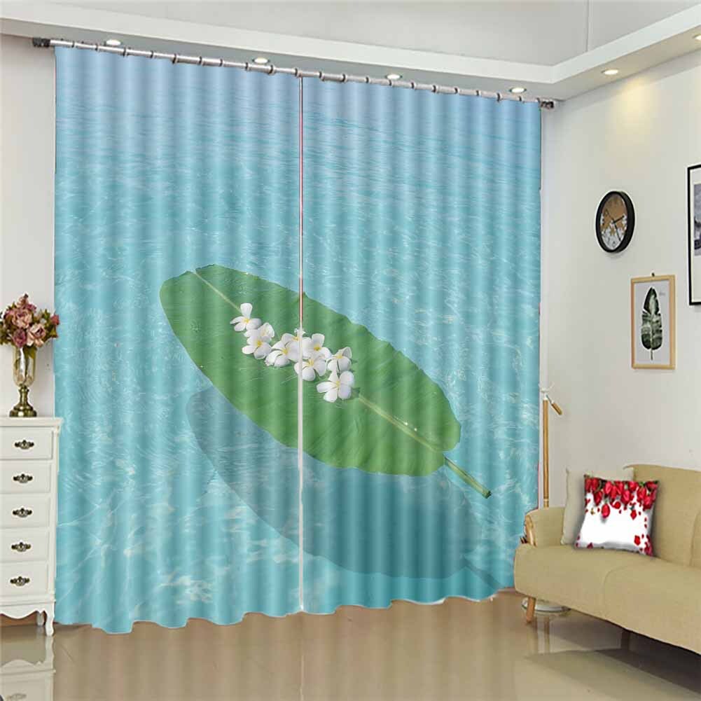 Grey Grinding Lake 3D Curtain Blockout Photo Printing Curtains Drape ...
