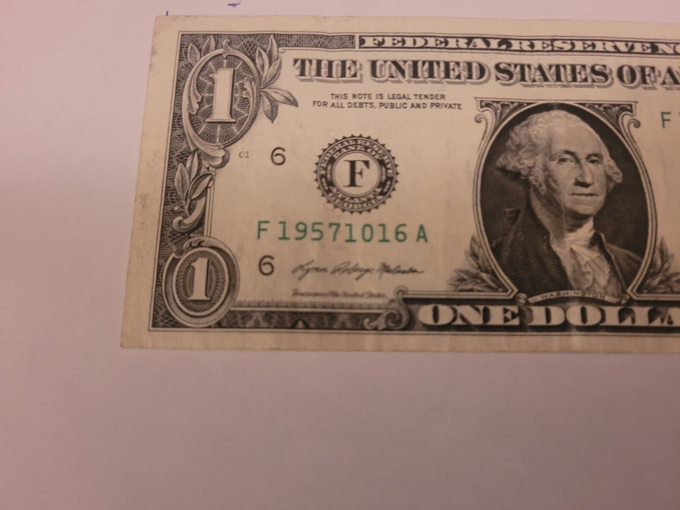 $1 2021/F19571016A/Fancy Serial Number Note/BIRTHDAY/10/16/1957/OCTOBER ...