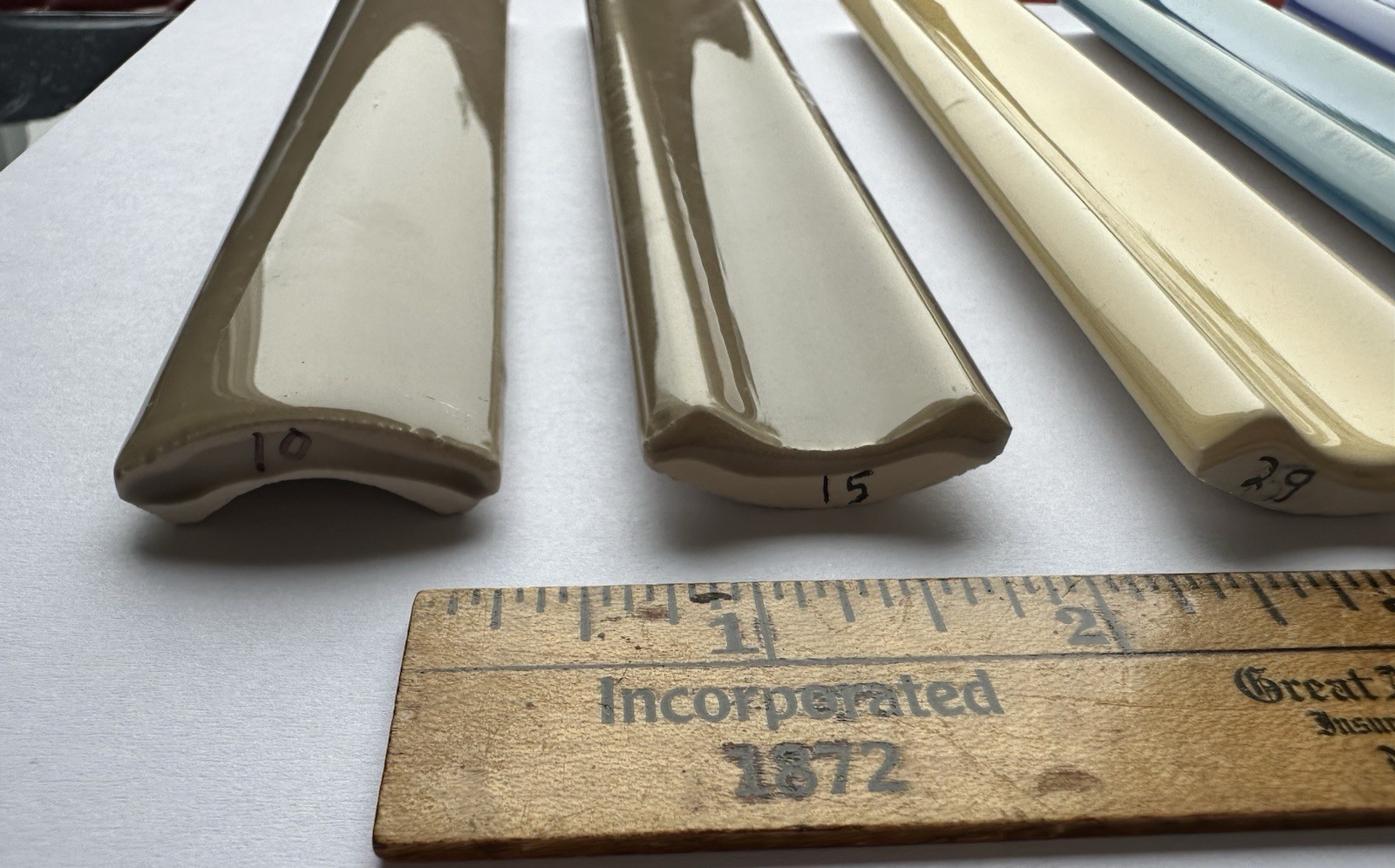 1 pc. Lime Green: Ceramic inside Corner / Quarter Round Tile 1" X 6 ...