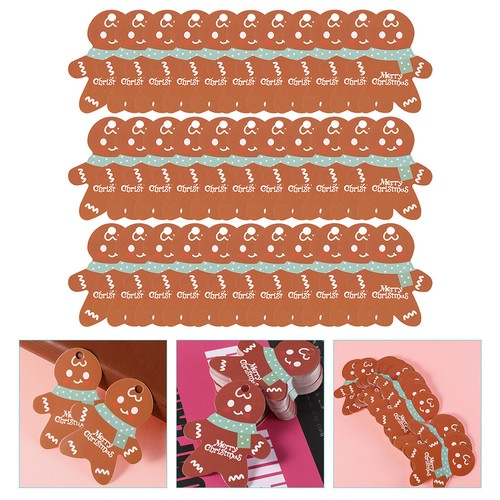 100 Pcs Gingerbread Man Hanging Decorations Tag Holiday Tags Present ...