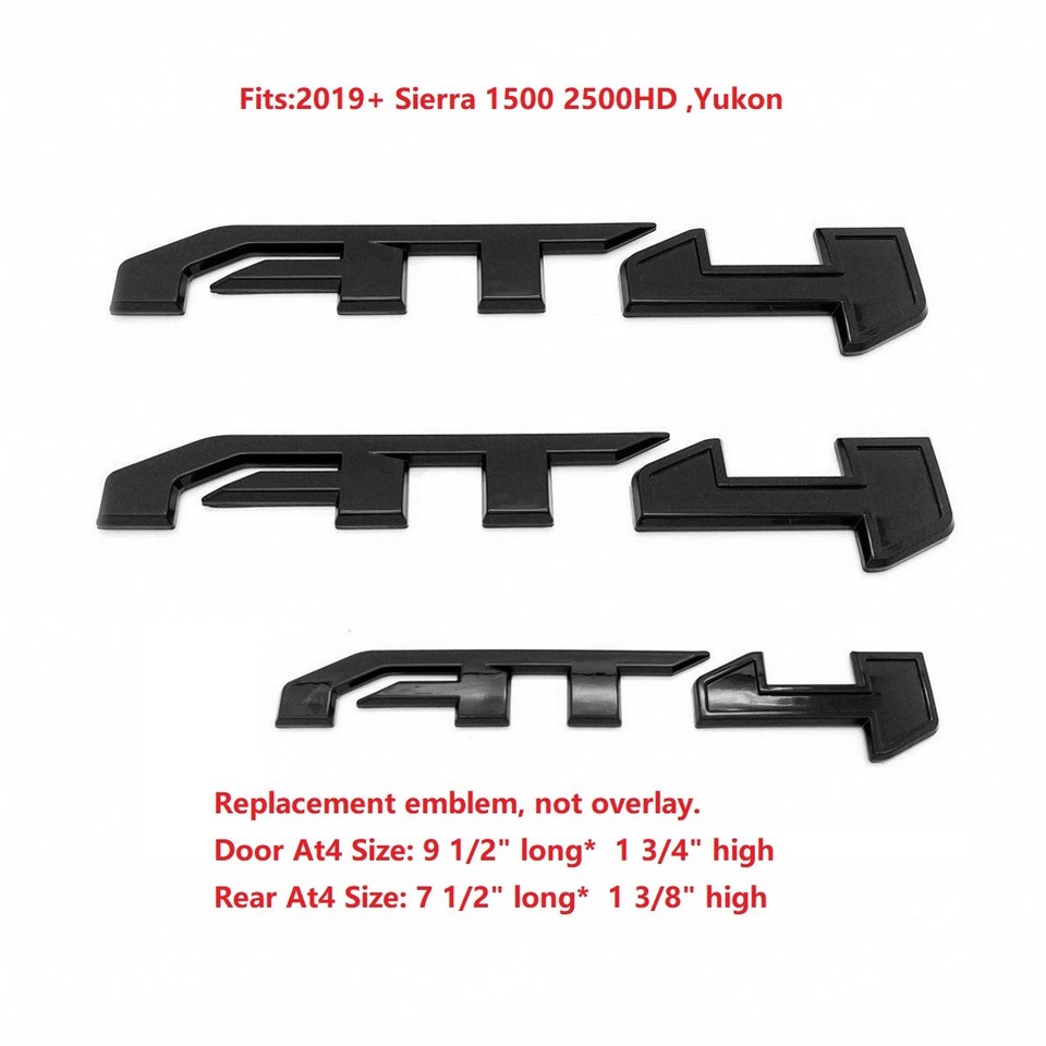 Kit OEM Grille & Rear Black GMC Emblem badge for 2019+ Yukon AT4 Chrome ...