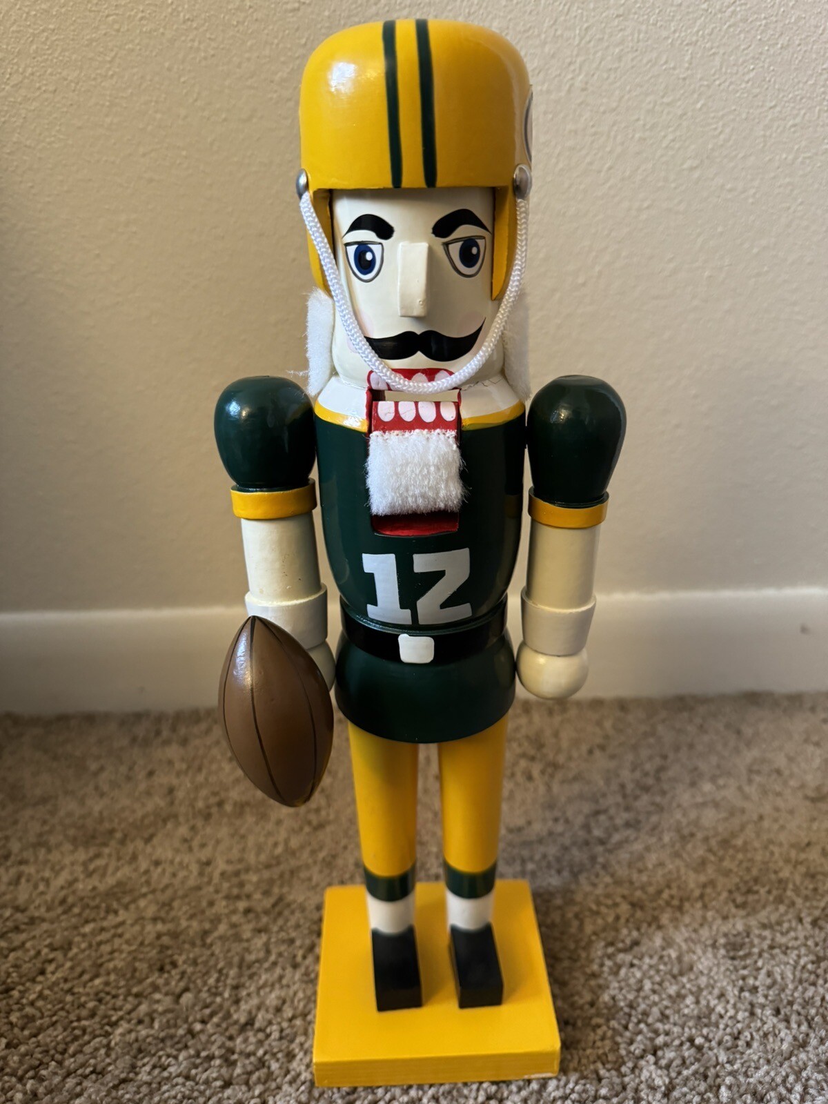 RARE NFL 13” Nutcracker Figurine Green Bay Packers #12 By Papel Aaron ...