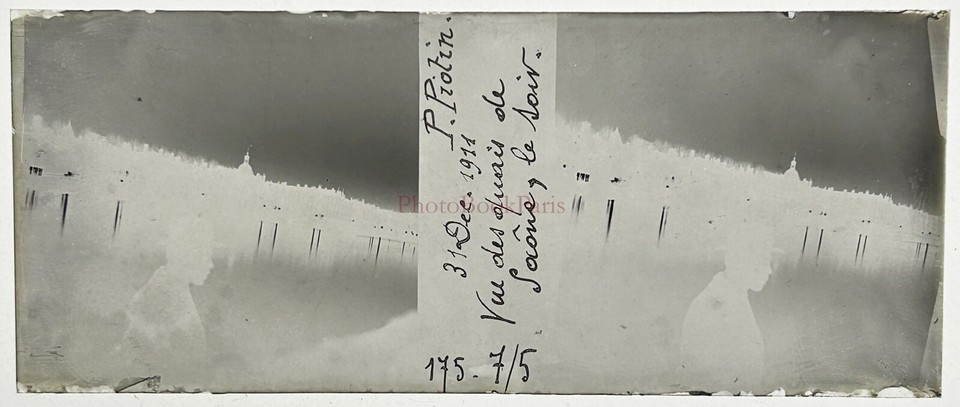 France View Of Docks Of Saône The Evening 1911 Photo Negative By Piotin ...