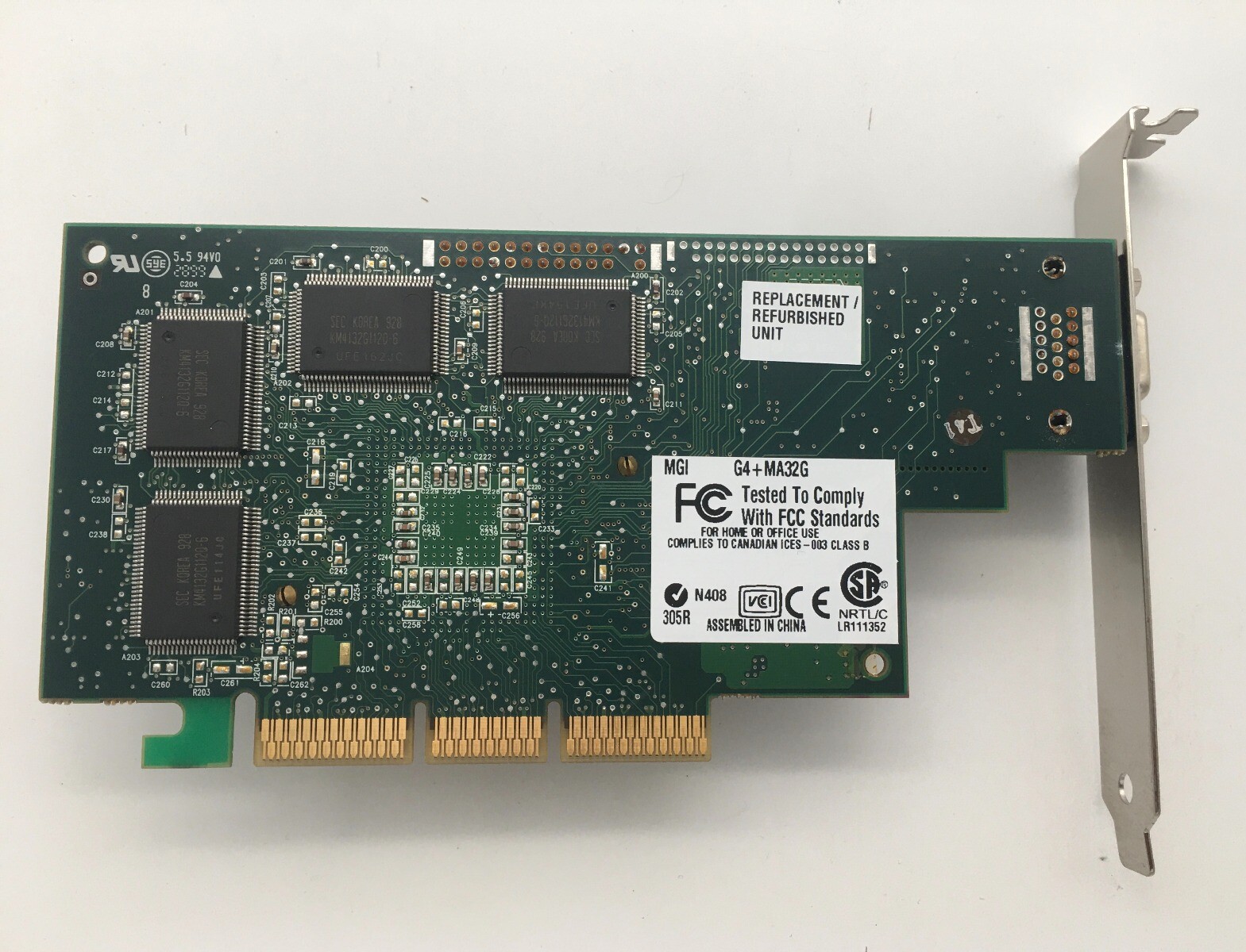 MATROX MILLENIUM G400 32MB G4+MA32G AGP CARD 891-03 REV A, BULK, CARD ...