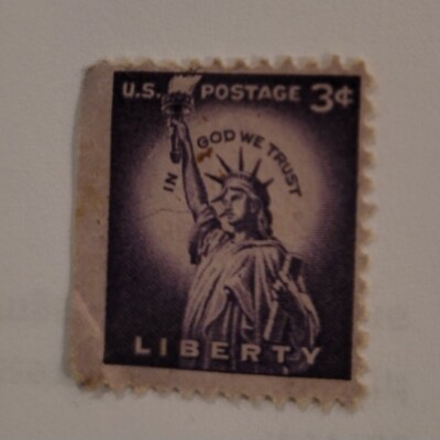 RARE 3 CENT LIBERTY US POSTAGE STAMP PURPLE LADY STATUE OF LIBERTY | eBay