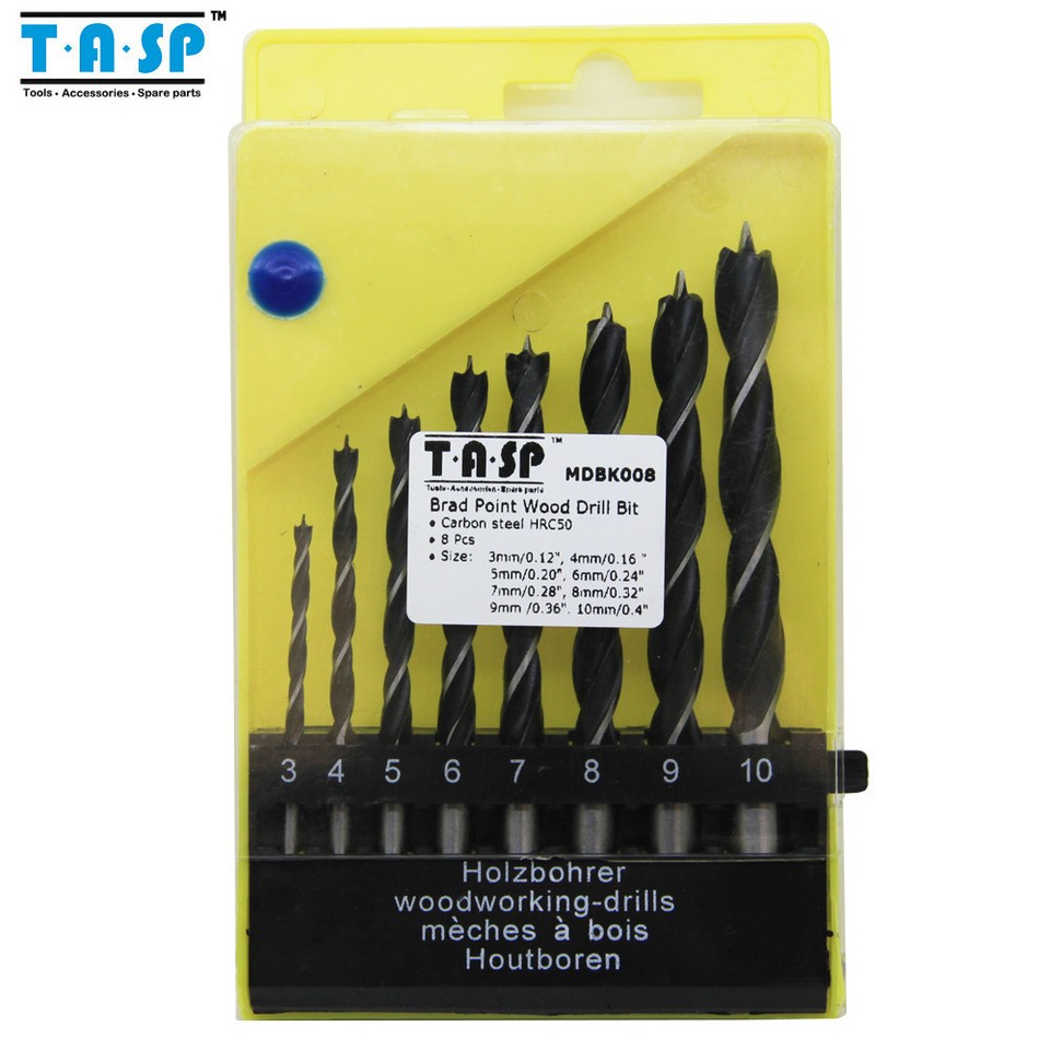 8PC Brad Point Wood Twist Drill Bits 3 4 5 6 7 8 9 10mm for Woodworking ...