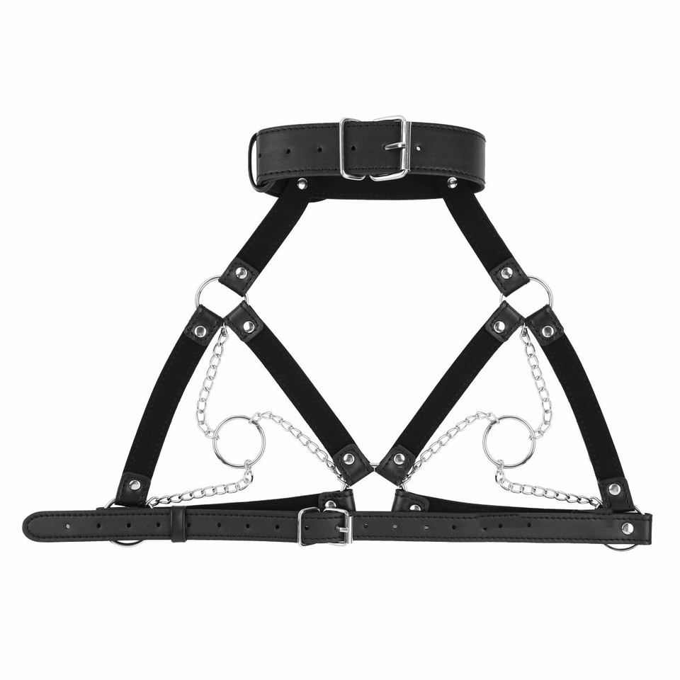 Women Adjustable Leather Harness Bra Body Chest Cage Belt Strap ...