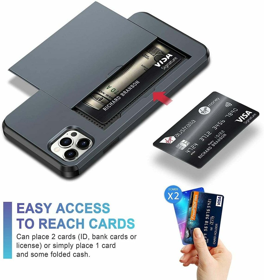 For iPhone 17 16 15 14 13 12 11 Pro Max Mini XR Case Cover Wallet Card ...