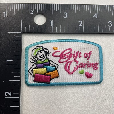 Presents In Many Colors Smiling Woman GIFT OF CARING Patch (Somewhat ...