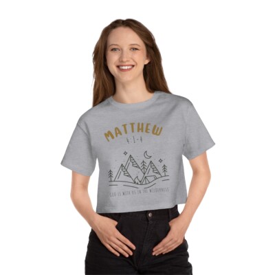 Jesus in the Wilderness Bible Verse Trendy Christian Women Crop Top | eBay
