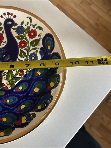 Dakas Pottery Hand Made Plate Rhodes Greece Faliraki-Archagelos Peacock ...