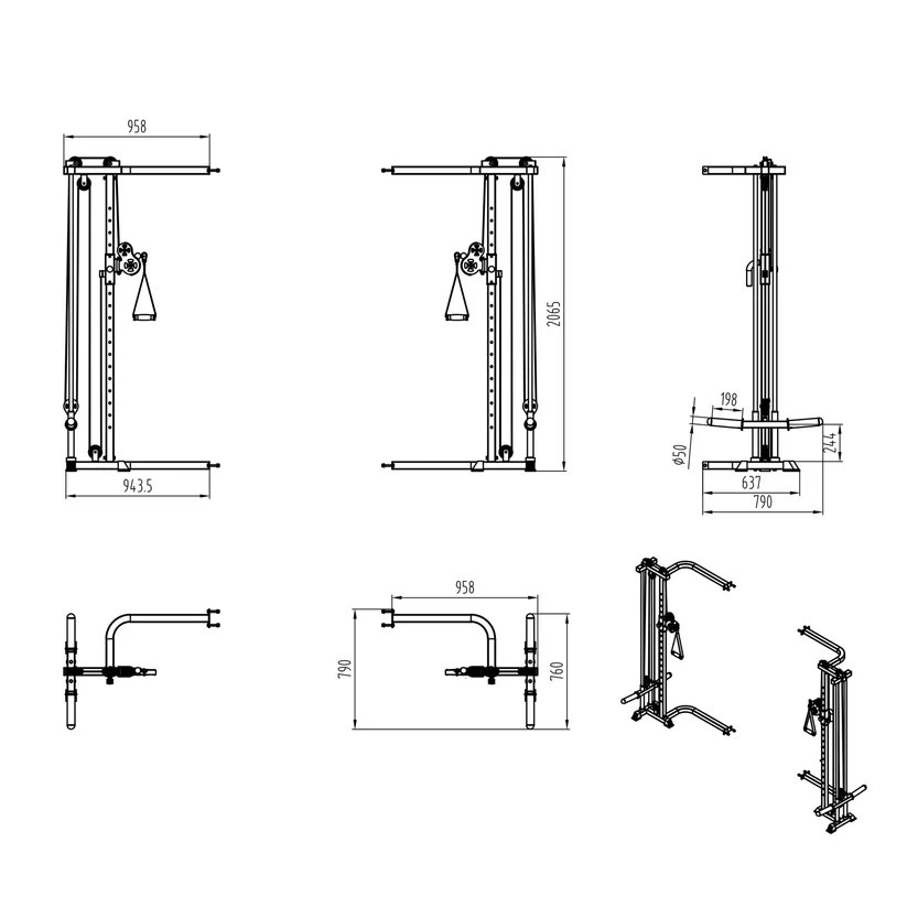 Primal Strength Personal Series Cable Crossover Gym Machine Tower Pair ...