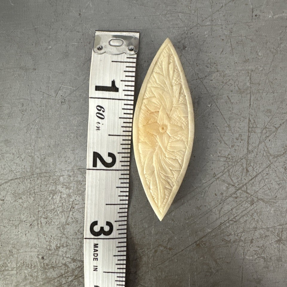 Hand carved Bovine Bone Tatting Shuttle Circa 1820 Antique Floral ...