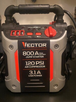 Vector J7CV 800 Peak Amp 12V Portable Automotive Jump Starter | 15W USB ...