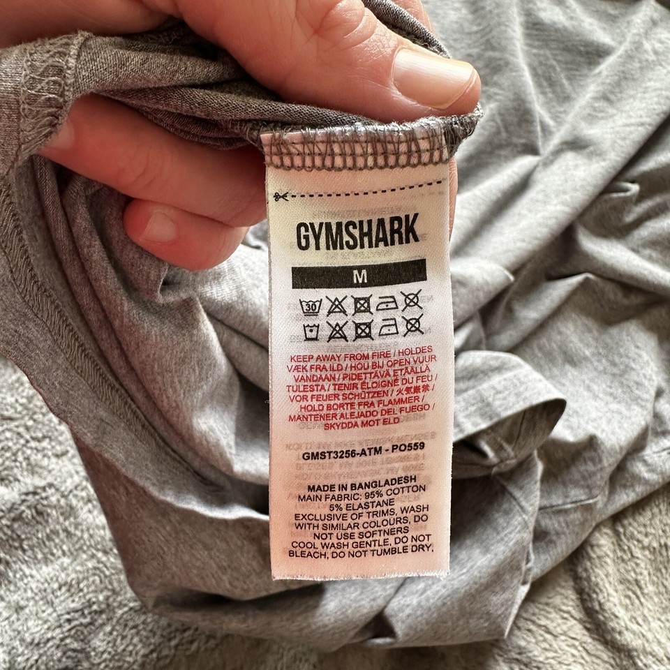 Gymshark Dri Fit T-Shirt Mens Size Medium Gray Blank Workout Athleisure ...