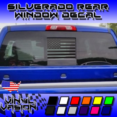 Rear Sliding Window American Flag Decal For Silverado 2014-2018 1500 ...