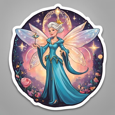 Princesses Fairy Godmother sticker 3x3" | eBay UK