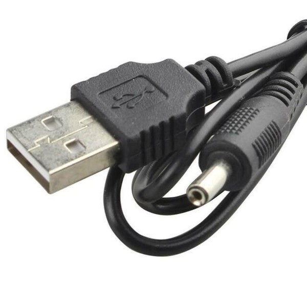 1m USB to 90° 3.5mm Barrel Jack DC Connector Power Supply Charger ...