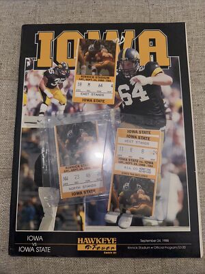 1988 Iowa Hawkeyes vs Iowa State Cyclones Football Program + 3 Ticket ...