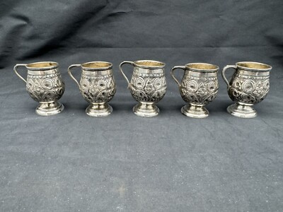 Lot of 5 Vintage Small Sterling Silver Footed Cups with Handle | eBay