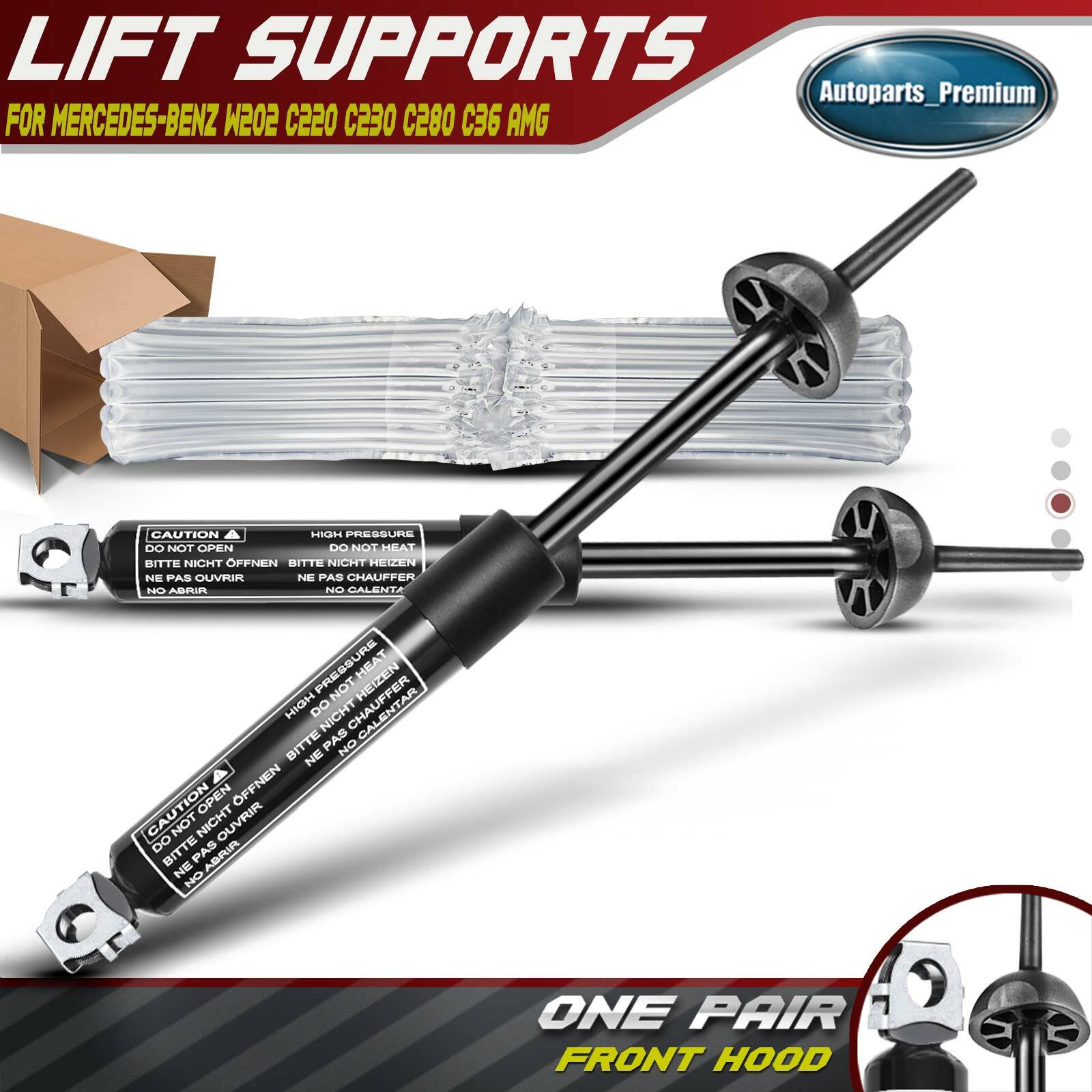 2x Front Hood Lift Supports Shocks Struts for Mercedes-Benz W202 C220 ...