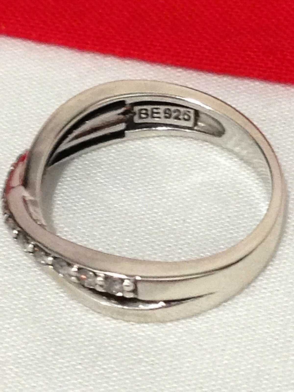 NEW BERRICLE BE 925 Sterling Silver HALO CZ Wedding Ring & Band SET ...