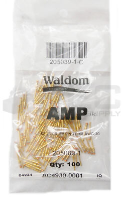 NEW SEALED WALDOM 205089-1-C SZ 20 CRIMP PIN TERM AWH 20 PACK OF 100 | eBay
