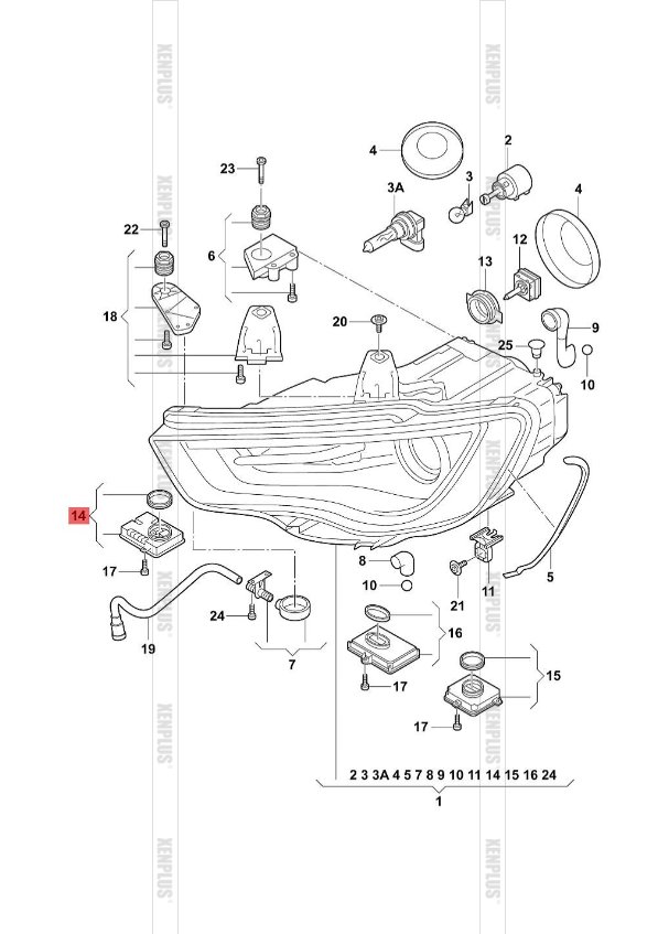 8K0941597 W003T18471 8K0941597E for OEM Audi A3 A4 A5 xenon headlight ...