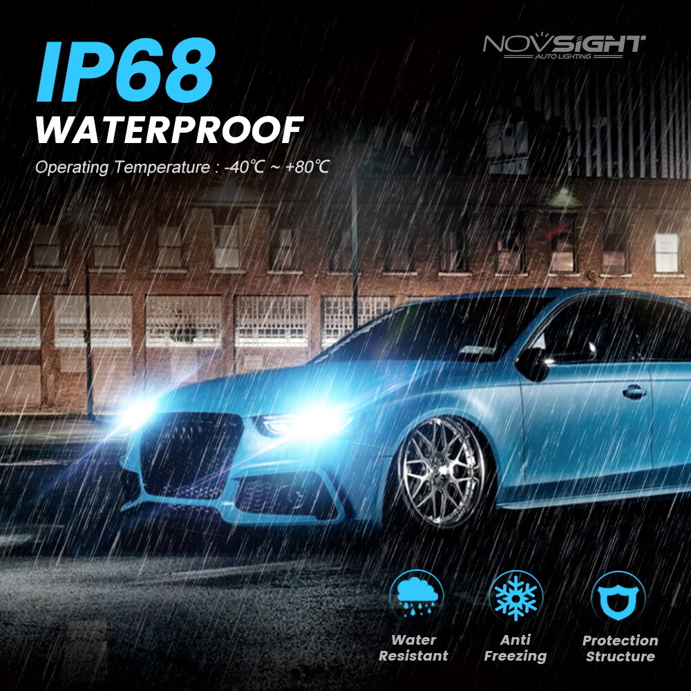 NOVSIGHT H4 LED Headlight Bulbs Kit Hi/Low Beam 20000LM 100W 6500K ...
