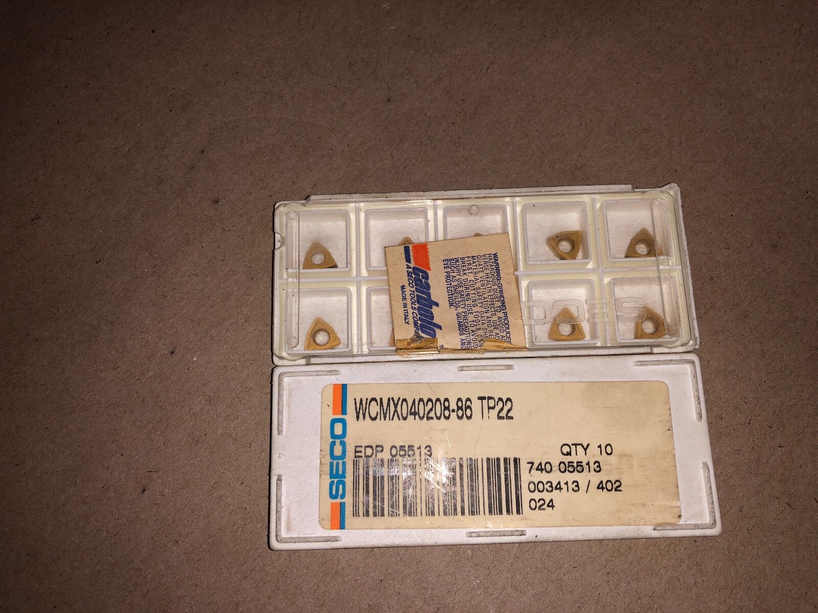 SECO CARBIDE INSERTS QUANTITY 10 WCMX 040208-86 TP22 | eBay